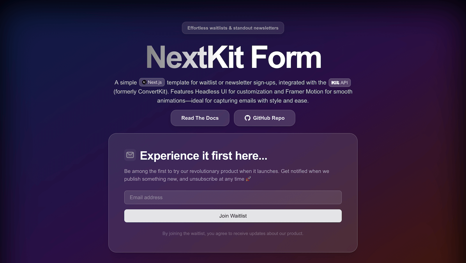 NextKit Form - A Waitlist & Newsletter Powered By KIT API | Jorge Perez