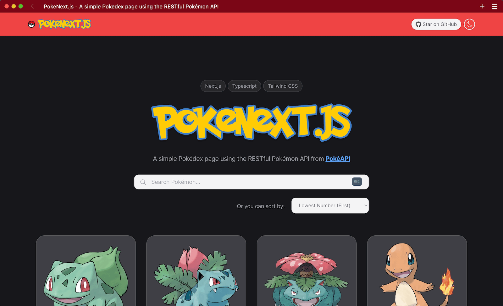 PokeNext.js - A Simple Pokédex Page | Jorge Perez